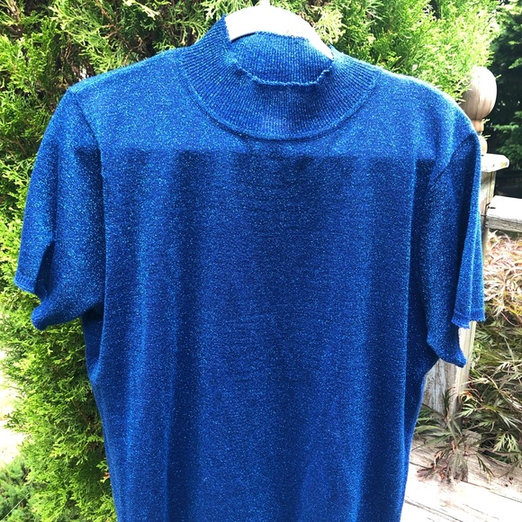 Sag Harbor | Tops | Sag Harbor Metallic Blue Shirt | Poshmark